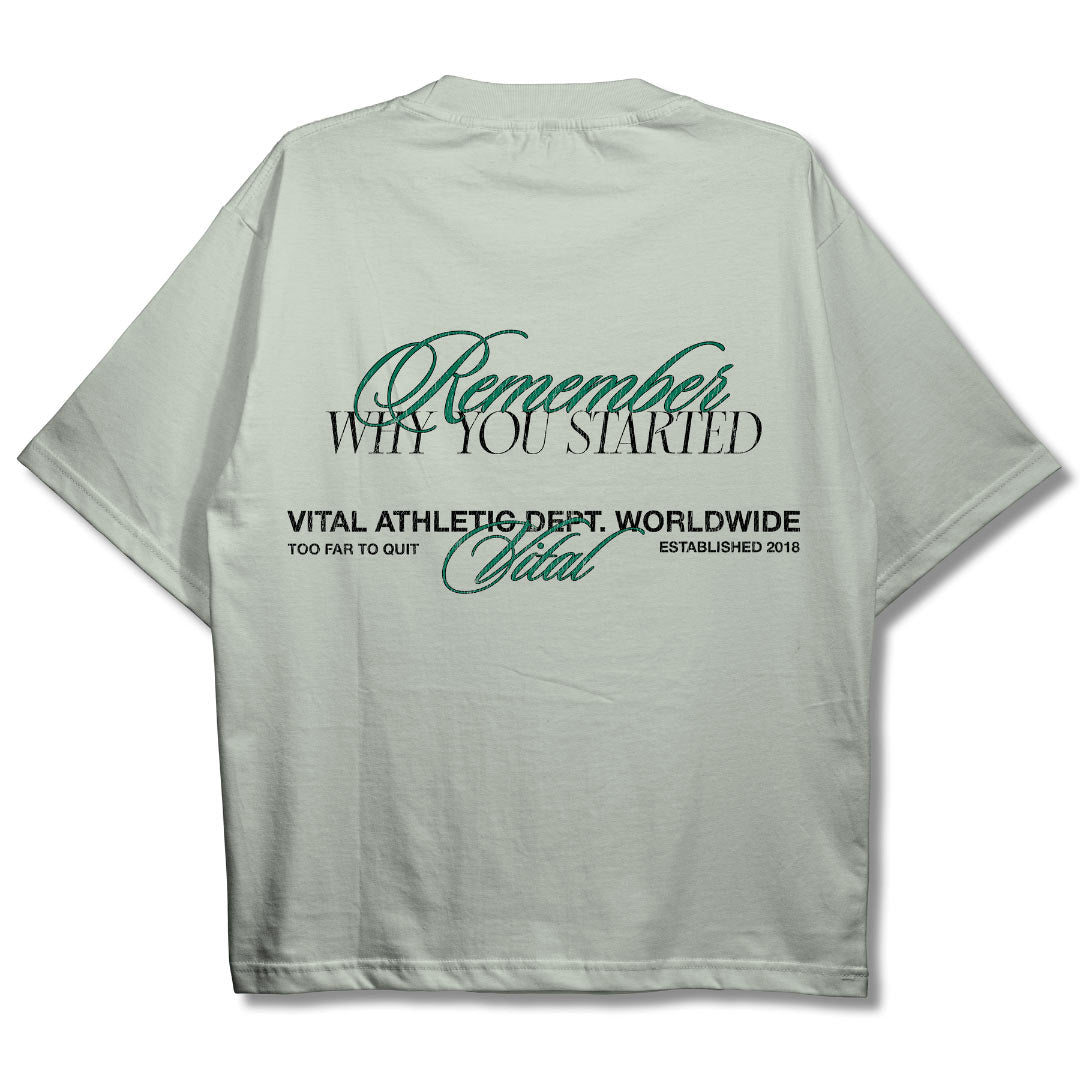 Oversized Pump Cover T-Shirt - Vintage Remember Why You Started T Beig ...